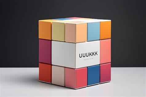 Premium Photo Collection Of Cube Shaped Box Rubiks Cube Inspired Design Glossy Cardboard