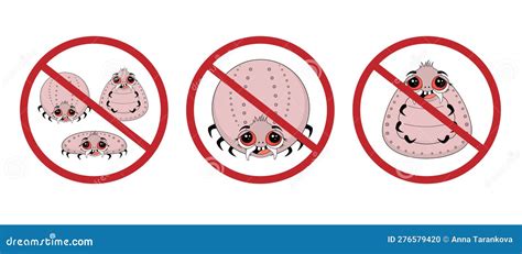 Tick Warning Sign Pest Control Ixodid Ticks Stock Vector