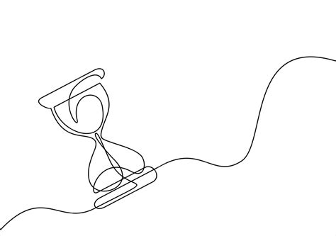 Premium Vector One Continuous Line Drawing Of Hourglass With Flow