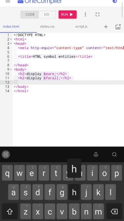Learn Html Symbol Entities Webdesign Webdevelopment Programming Coding Shorts Ytshorts