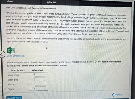 Solved Joint Cost Allocation Net Realizabie Value Method Chegg Com