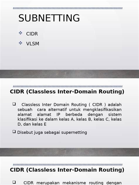 Subnetting Cidr Vlsm Pdf