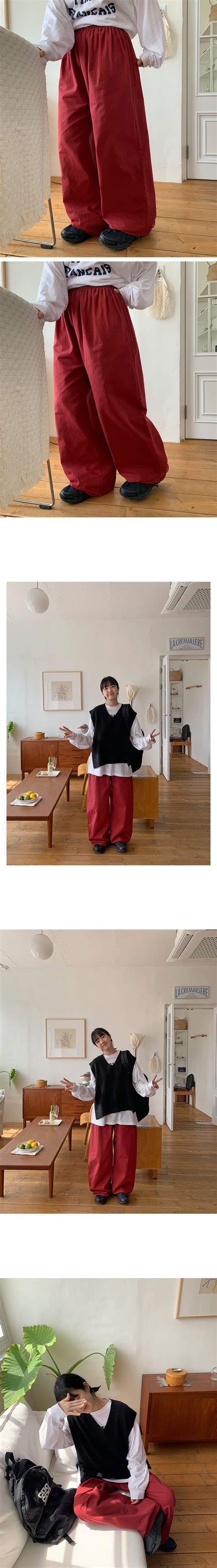 바온 12만장돌파 Baonhaus 고코부 컬러 코튼 밴딩 와이드 팬츠 12color