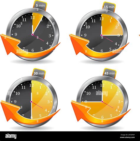 Timer Clocks Vector Illustration Isolated On White Background Stock Vector Image And Art Alamy