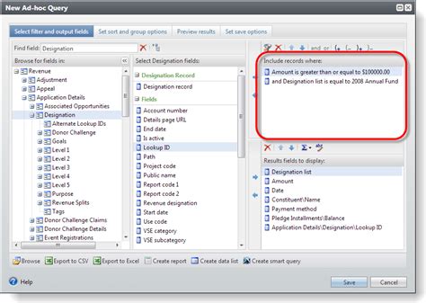 Create An Ad Hoc Query