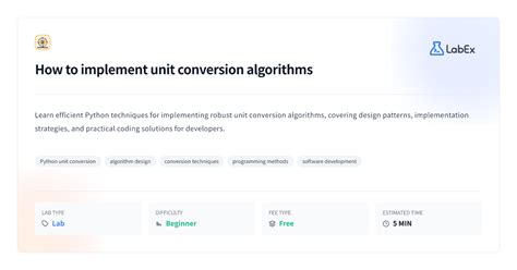 How To Implement Unit Conversion Algorithms Labex