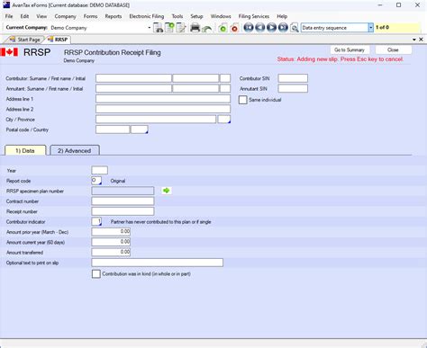 Rrsp Rrsp Contribution Receipt Cra Avantax Eforms