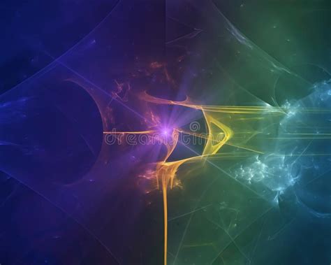 Abstract Digital Fractal Fantas Card Decorative Ornament Magic Curl Y Template Design Rende