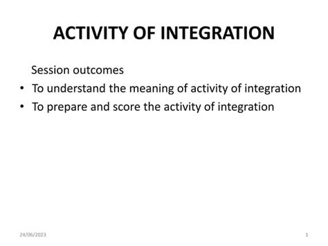 Activities Of Integrationpptx