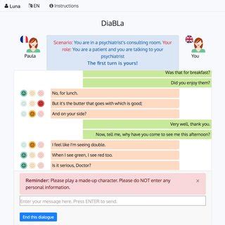 The Dialogue Interface As Viewed By The English Participant Note That Download Scientific