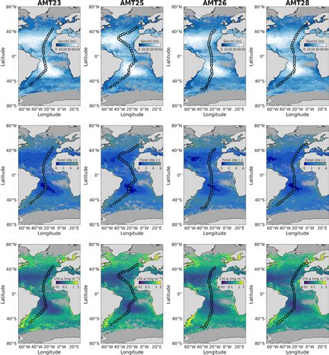 Locations Of The 127 Amt Stations Where Secchi Depth Forel Ule Colour Download Scientific