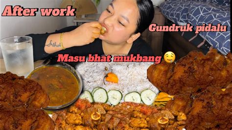 Masu Bhat Flavorful Nepali Meat And Rice Dish Real Mukbang Youtube