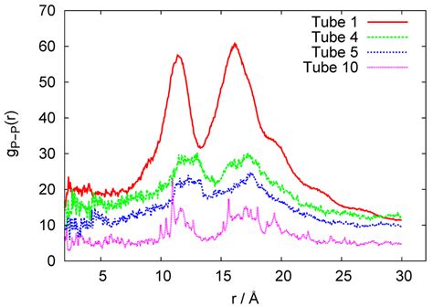 P P Radial Distribution Functions For The Coarse Grained Models Of 1