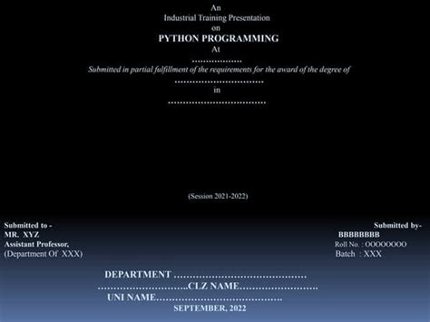 Presentation On Python Ppt