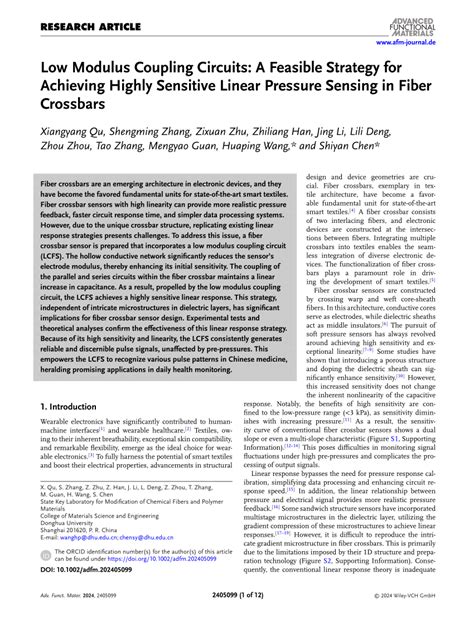 Low Modulus Coupling Circuits A Feasible Strategy For Achieving Highly Sensitive Linear
