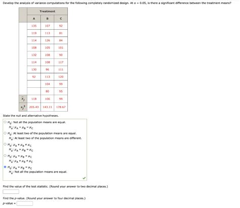 Develop The Analysis Of Variance Computations For The