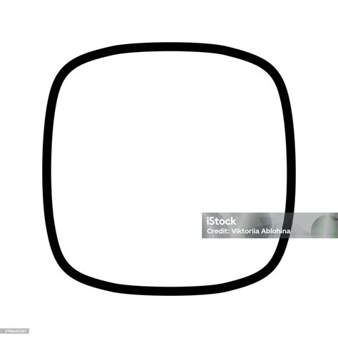 Squircle Or Square With Rounded Borders Frame Simple Geometric Shape Isolated On White