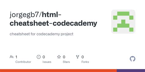 GitHub Jorgegb Html Cheatsheet Codecademy Cheatsheet For Codecademy Project