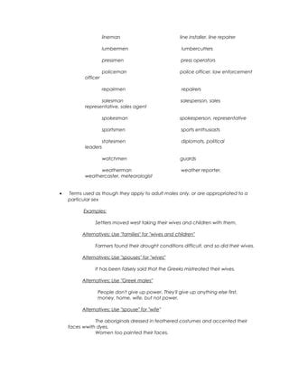 Sexism In Language DOC