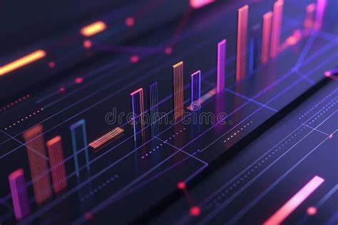 Abstract Digital Graph Depicting Data Analysis And Trends In A Futuristic Style Concept Stock