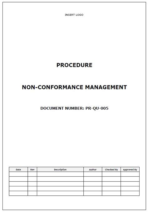 Procedure Non Conformance Management Workplace Health And Safety Inspections Training And
