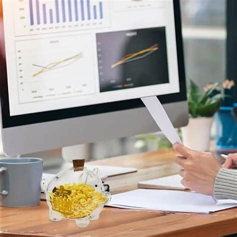 Badu Bg Сладко прасенце касичка Кутии за пари Кутия за пестене на монети Сладко прозрачно