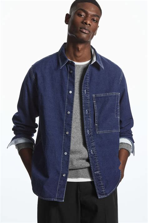 Denim Overshirt Mens Shirts Shirt Online Shirts
