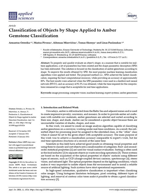 Classification Of Objects By Shape Applied To Ambe Download Free Pdf