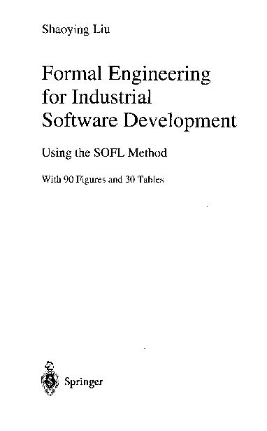 Pdf Formal Engineering For Industrial Software Development Using The