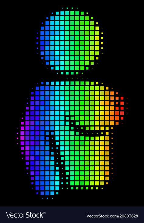 Rainbow Dotted Naked Woman Icon Royalty Free Vector Image