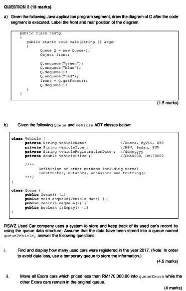 Que3tion210 Marka A Given The Following Java Application Program