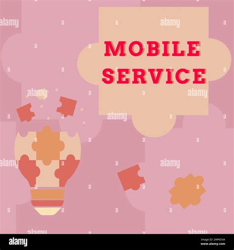 Hand Writing Sign Mobile Service Business Showcase Radio Communication Utility Between Mobile