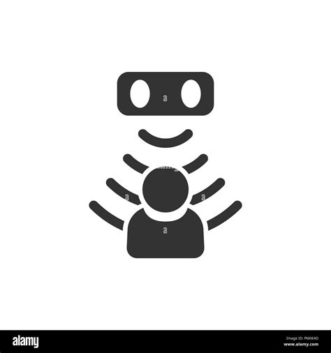 Motion Sensor Icon In Flat Style Sensor Waves With Man Vector Illustration On White Isolated