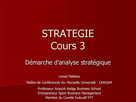 Démarche Danalyse Stratégique Ppt Télécharger