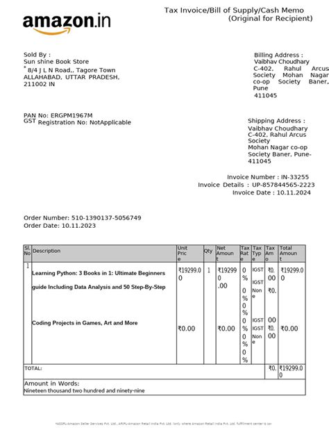 Book Invoice Vivek 1 Pdf Invoice Value Added Tax