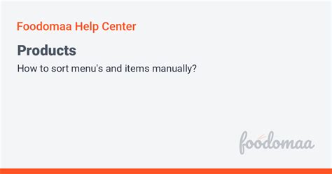 How To Sort Menus And Items Manually Foodomaa Help Center
