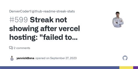 Streak Not Showing After Vercel Hosting Failed To Retrieve