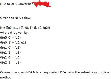 solved nfa to dfa conversiongiven the nfa