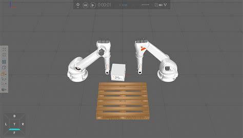 two robots picking one part python programming visual components