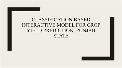 Random Forest Application For Crop Yield Prediction Pdf