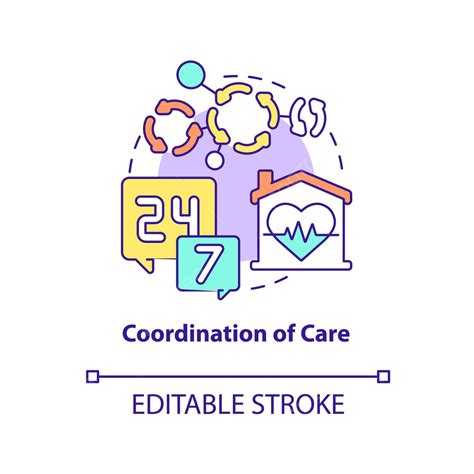 Coordination Of Care Concept Icon General Linear Health Vector General Linear Health Png And