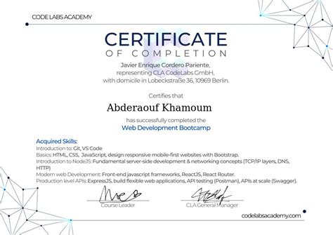 Code Labs Academy Germany On Linkedin Web Development Bootcamp Graduate This Digital Credential