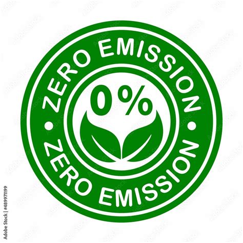 Zero Emission Vector Badge Template This Design Use Leaf Symbol Stock