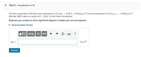 Solved Part A Acceleration Of A Find The Acceleration Of A Chegg Com