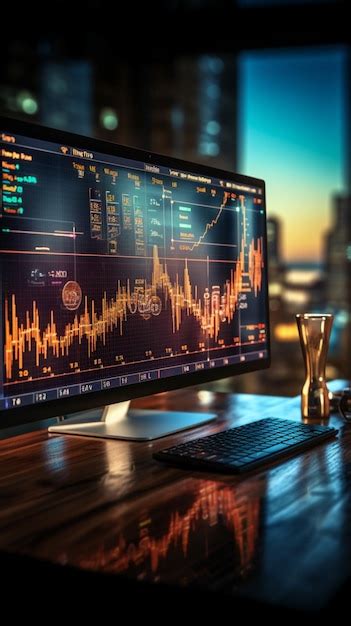 Premium Ai Image Visual Representation Of Financial Data Showcased On Screen Graph