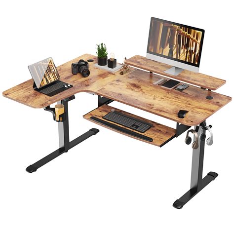 Eureka Ergonomicstanding Desk With Keyboard Tray Computer Desk 61 L