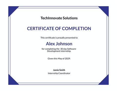 Free Editable Software Internship Certificate Template To Edit Online