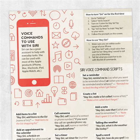 voice commands for siri and alexa adult and pediatric printable