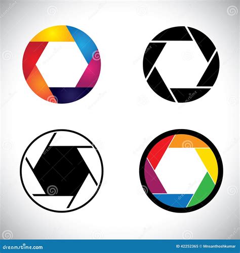 Camera Lens Shutter Aperture Abstract Icons Vector Graphic Stock Camera Lens Shutter Aperture Abstract Icons Vector Graphic Stock
