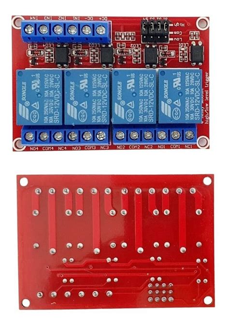 Módulo Rele 12v 10a 4 Canais Com Borne Kre Smartcomp Seu Fornecedor